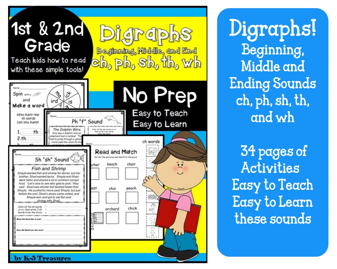 Phonics Worksheets | Digraphs | Phonics Activities | First Grade ...