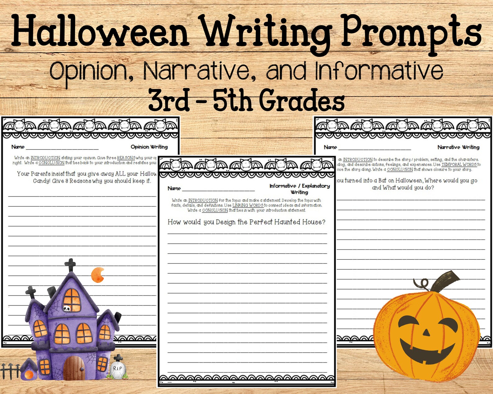 Halloween Writing Prompts | Elementary Writing Prompts | Home School ...