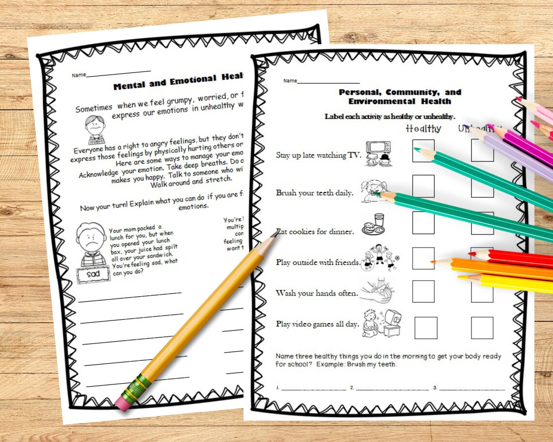 Second Grade Health Mental Health Physical Health - Etsy