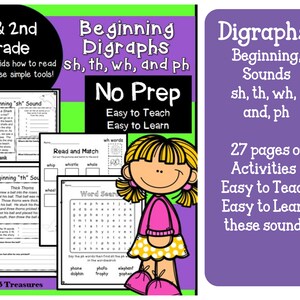 Beginning Digraph Worksheets | Phonics Worksheets | Phonics Activities ...