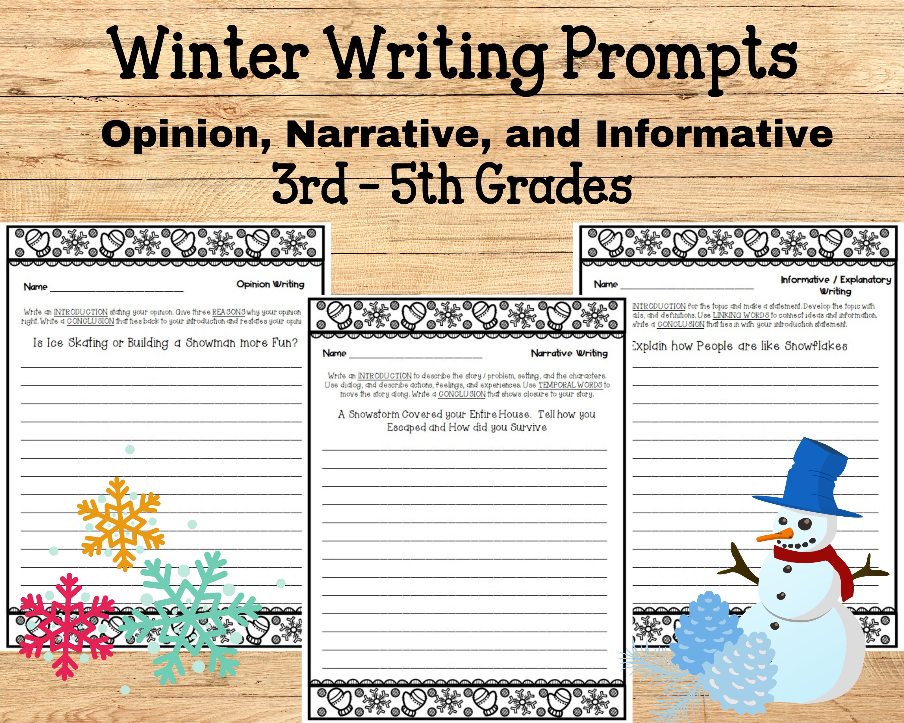 Writing Prompts Winter Printables December Writing Prompts December ...