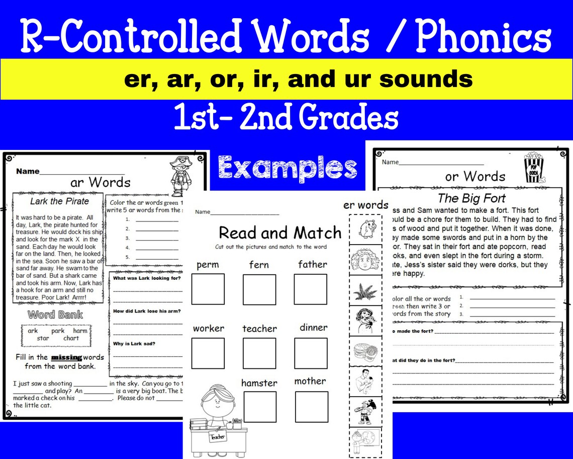 R-controlled Phonics | Phonics Worksheets | Phonics Activities | 1st ...