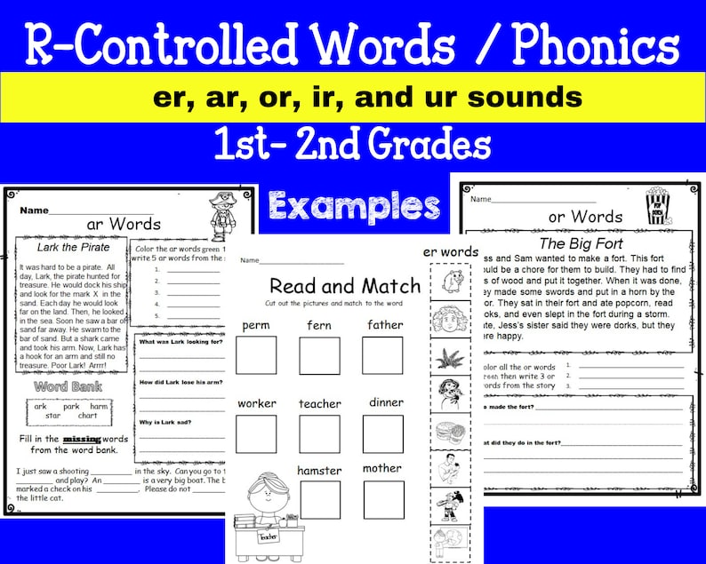 R-controlled Phonics | Phonics Worksheets | Phonics Activities | 1st ...