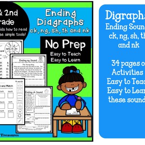 Ending Digraph Worksheets | Phonics Worksheets | Phonics Activities ...