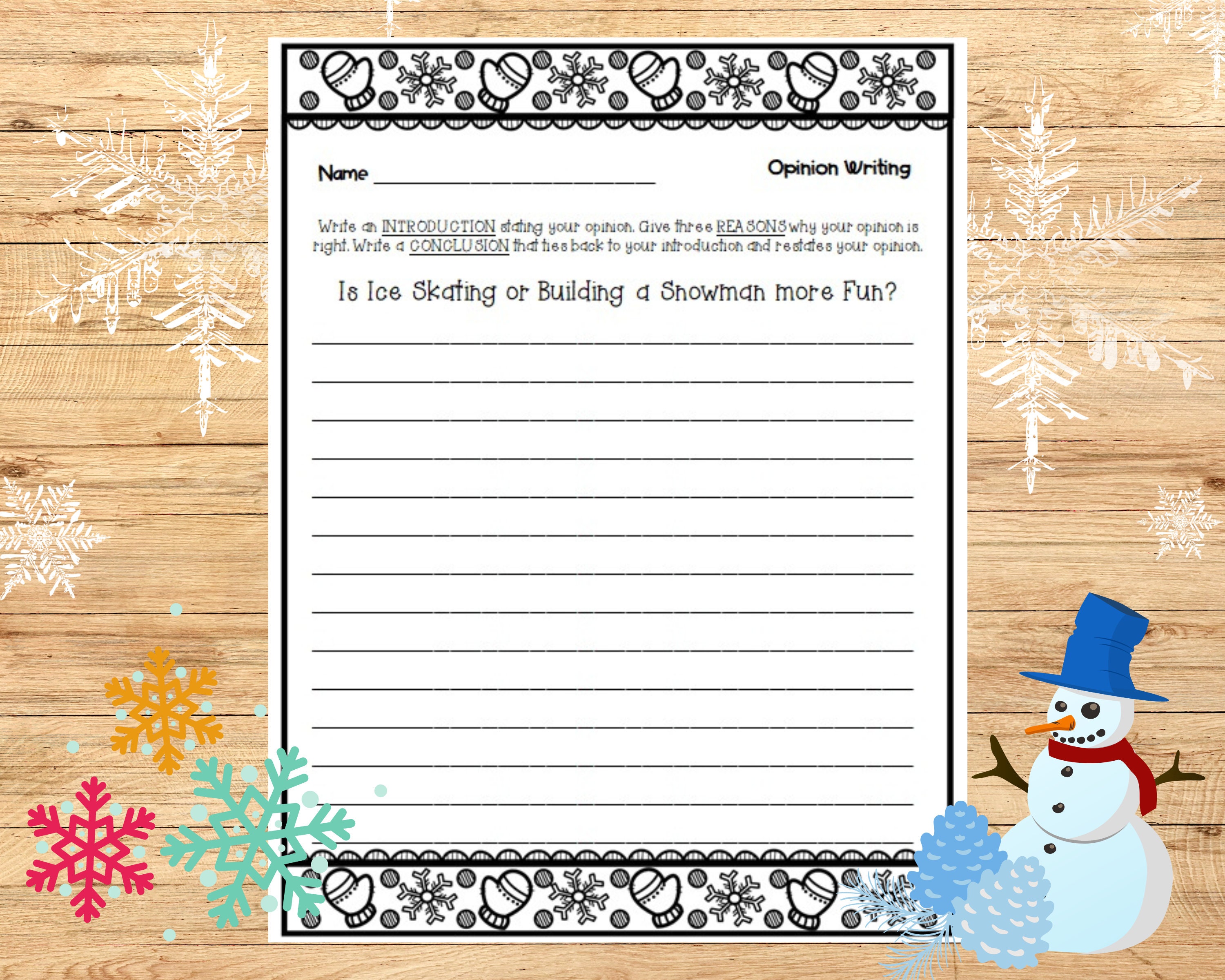 Writing Prompts Winter Printables December Writing Prompts December ...