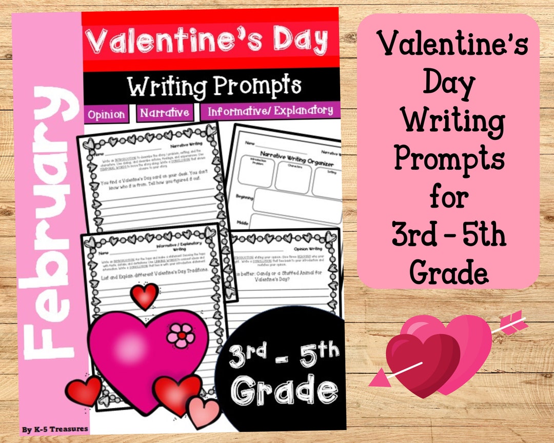 Writing Prompts Valentine's Day Writing Printables February Journaling ...