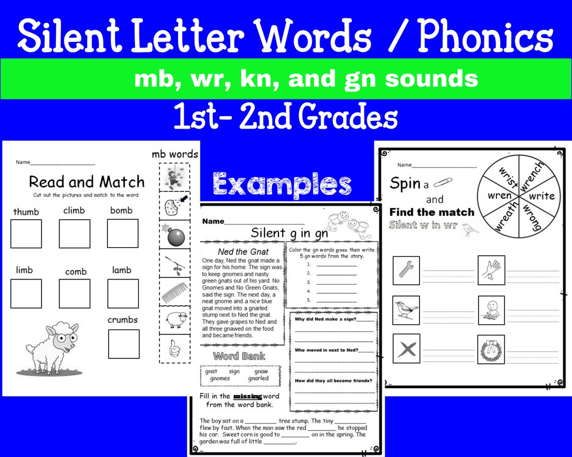 Silent Letter Phonics Worksheets | Phonics Activities | 1st Grade ...