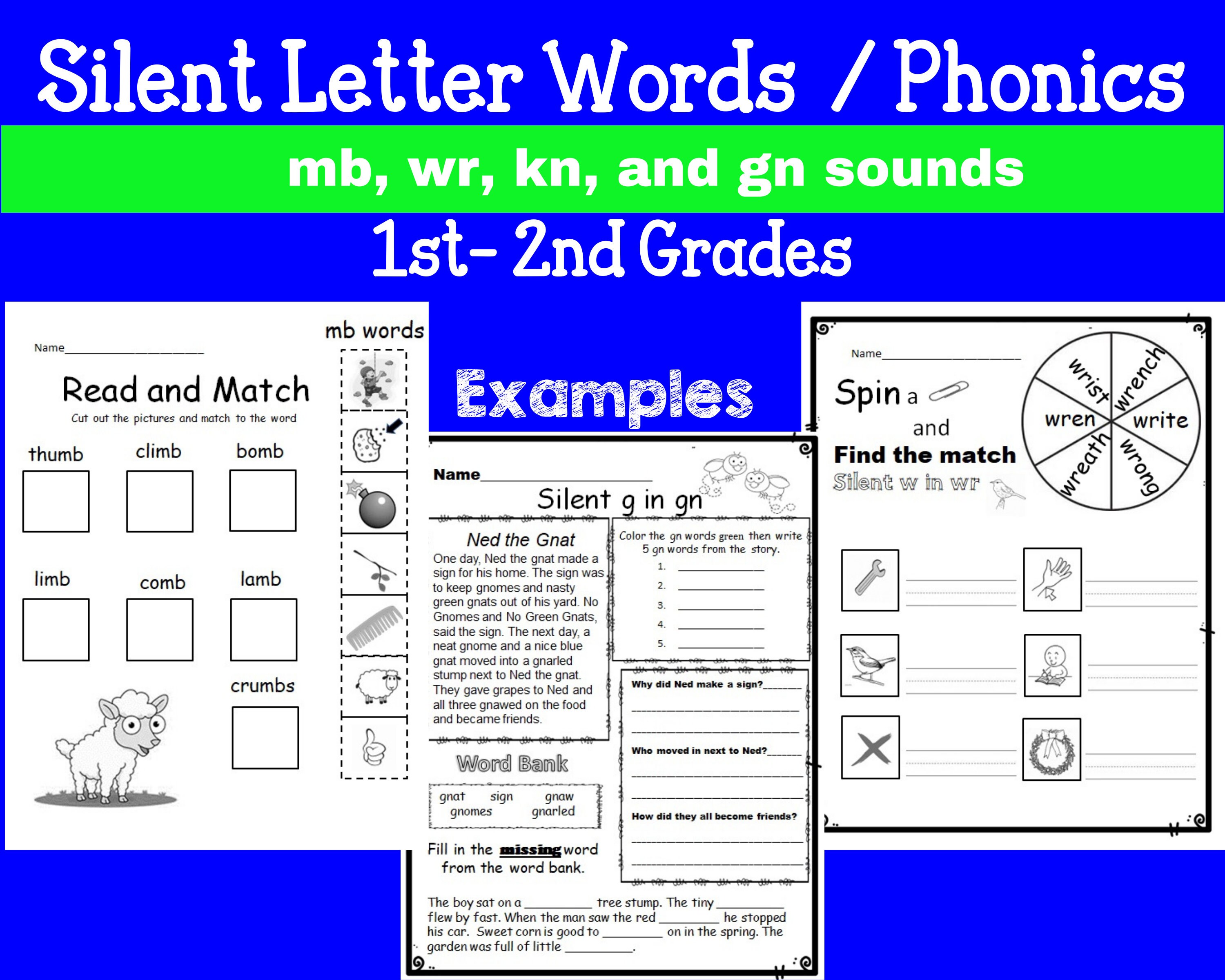 Silent Letter Phonics Worksheets | Phonics Activities | 1st Grade ...