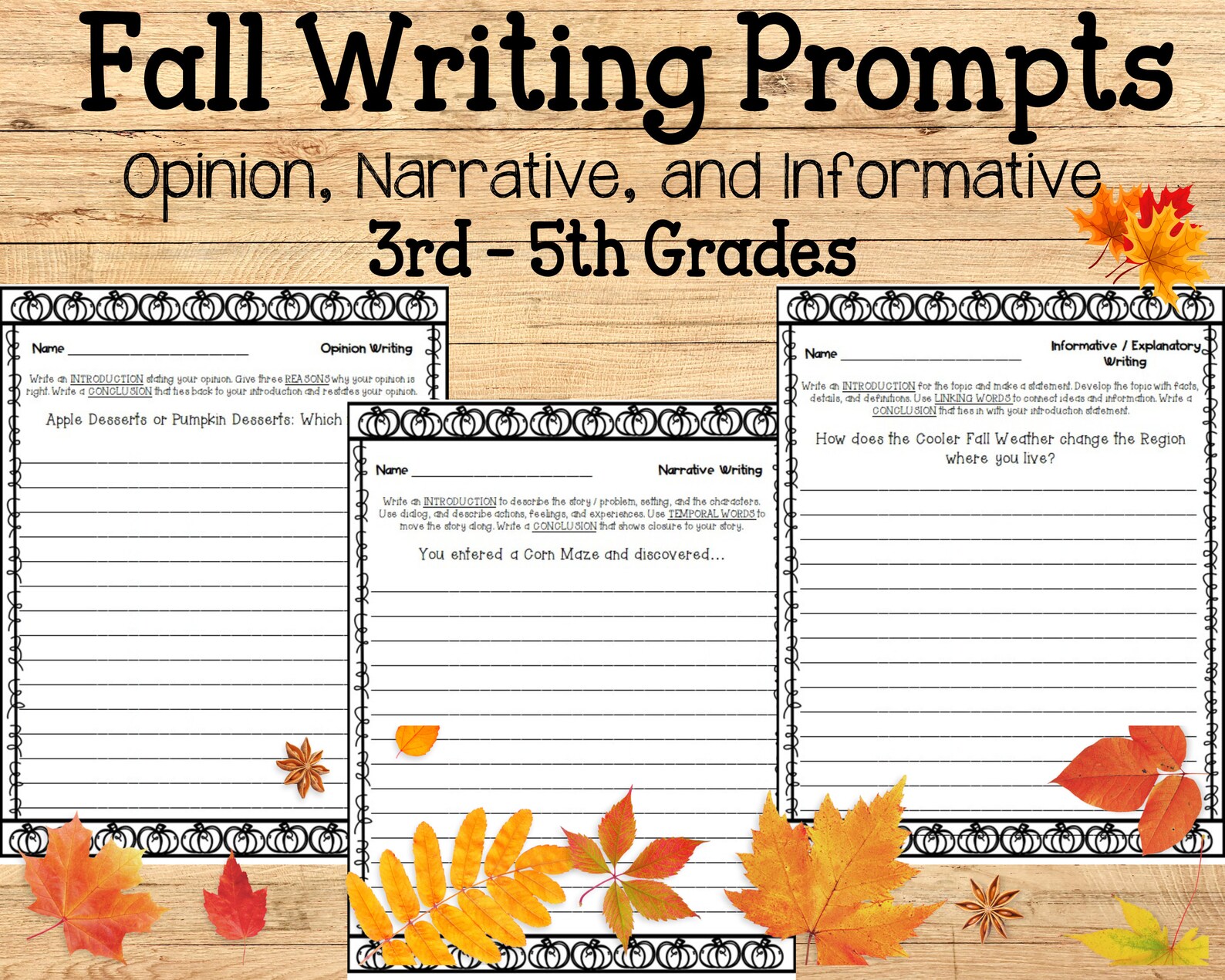 Fall Writing Prompts | Elementary Writing Prompts | Homeschool Writing ...