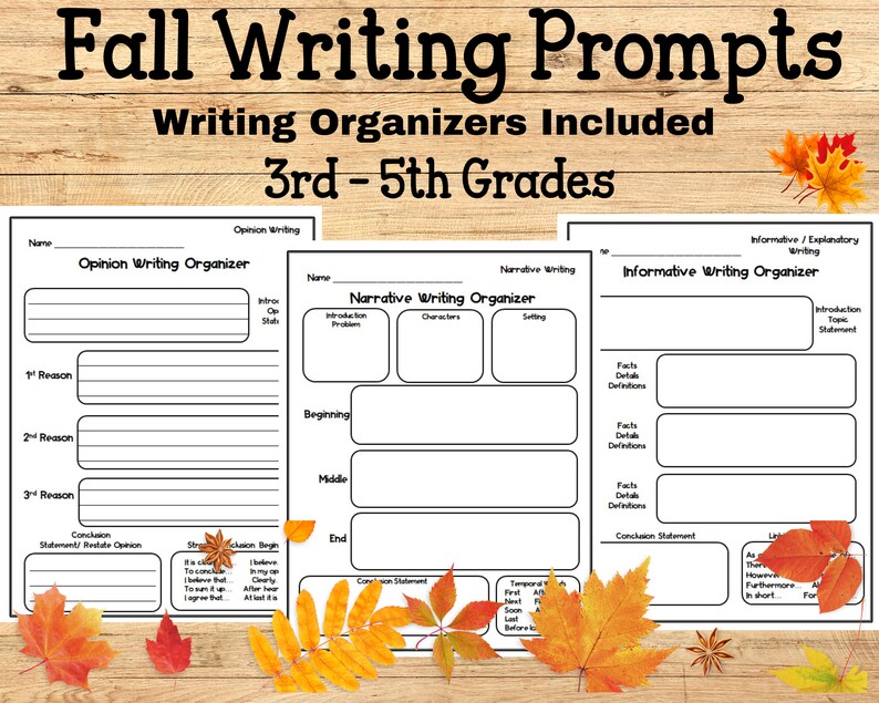 Fall Writing Prompts | Elementary Writing Prompts | Homeschool Writing ...
