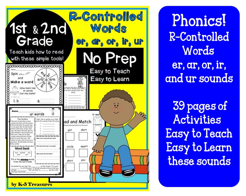 R-controlled Phonics | Phonics Worksheets | Phonics Activities | 1st ...