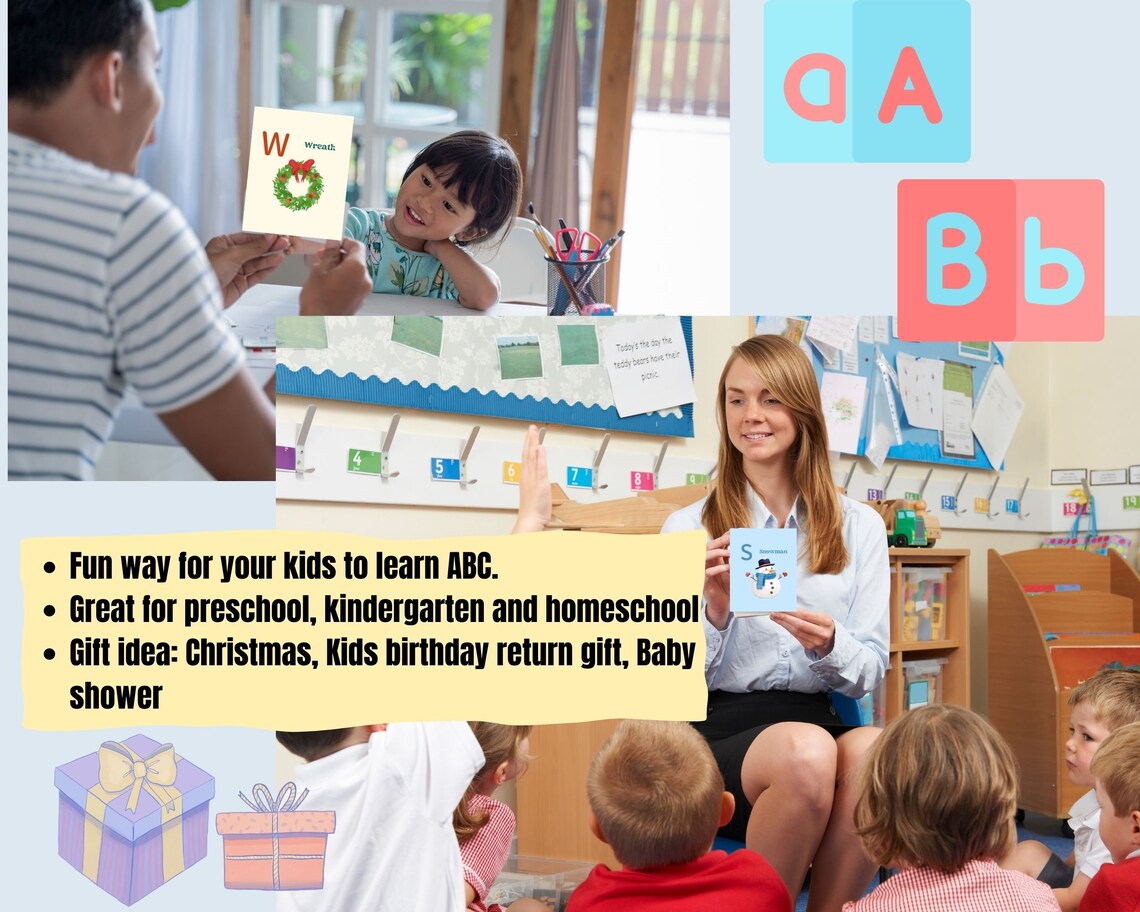 Alphabet Flash Cards Printable, Winter ABC Flash Cards, Educational ...