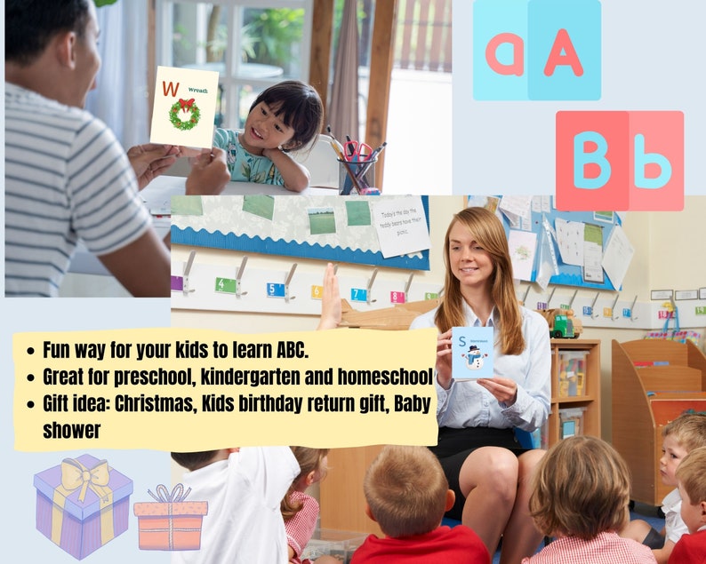 Alphabet Flash Cards Printable, Winter ABC Flash Cards, Educational ...