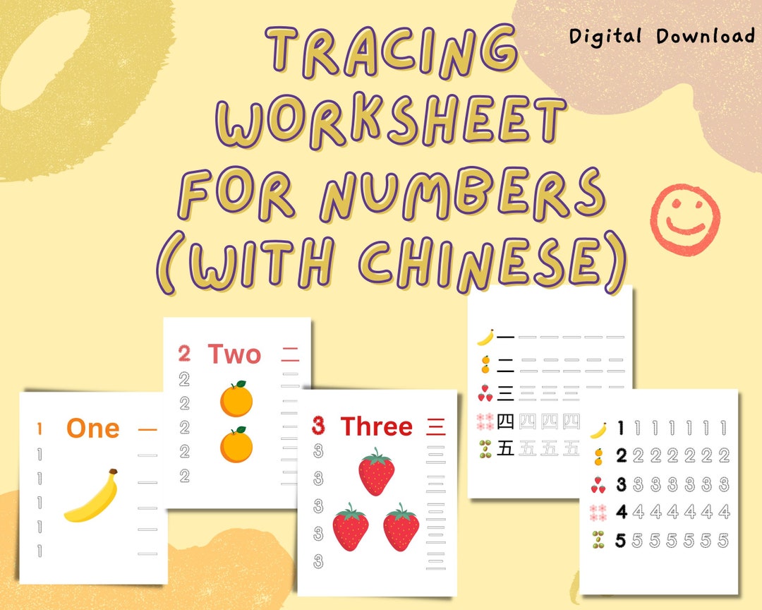 Printable Tracing Worksheet for Number With Chinese, Number 1-10 ...