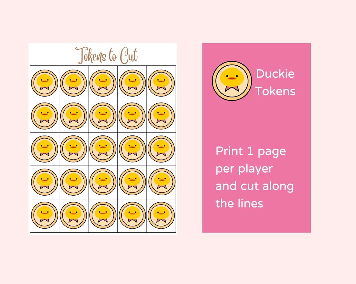 Duckie Bingo for Kids, 30 Printable Bingo Cards, Rubber Duck Bingo ...
