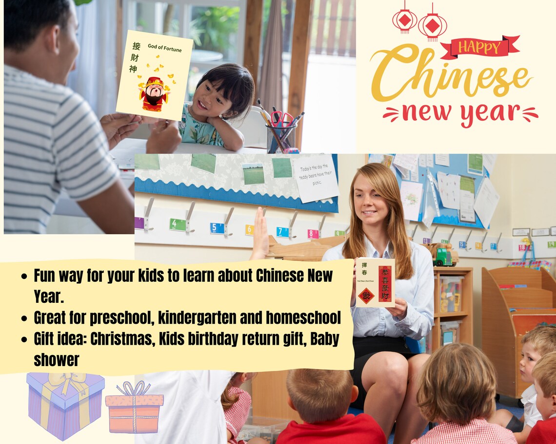 Chinese New Year Flash Cards Printable, Educational Cards, Editable ...