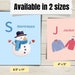 Alphabet Flash Cards Printable, Winter ABC Flash Cards, Educational ...