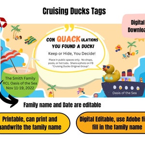 Duck Tags, Cruising Ducks, Rubber Duck Tag, Cruising Duck Game Tags ...
