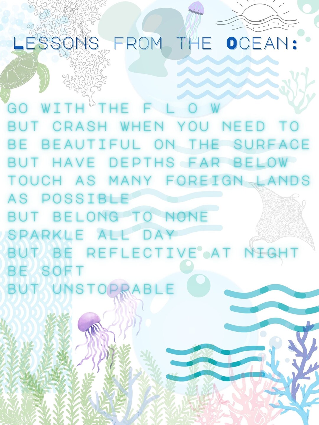 Lessons From the Ocean Digital Print - Etsy