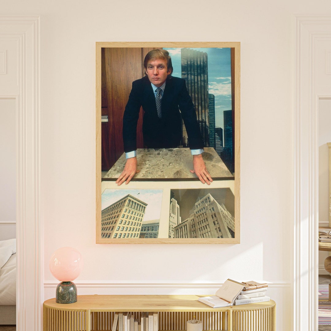 Donald Trump With Rendering of Trump Tower 1980, Donald Trump Poster ...