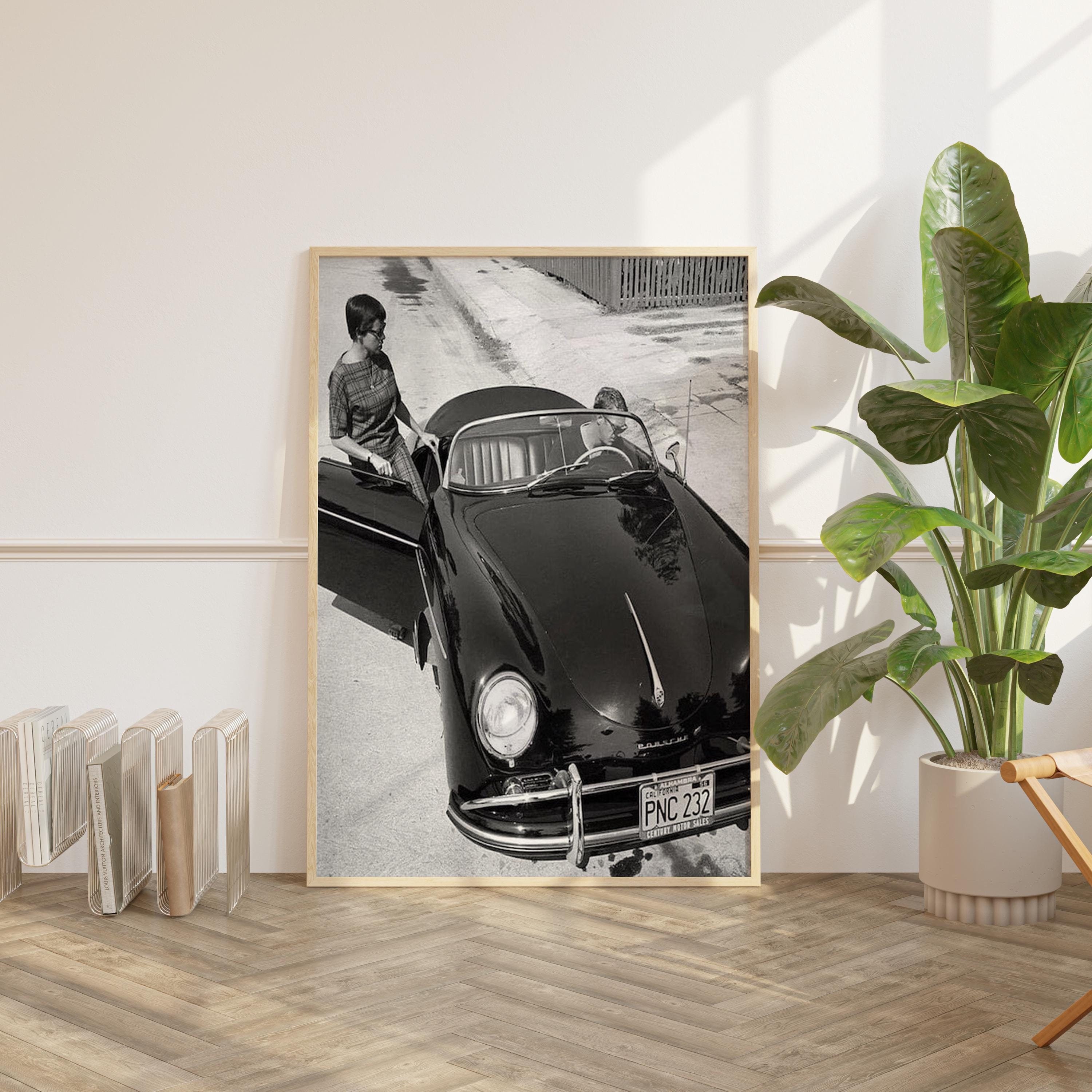 Steve Mcqueen & Neile Adams With a Porsche 356 1961, Home Wall Art ...