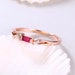Dainty Ruby Ring-emerald Cut Ruby Ring-stackable Ring-sterling Silver Ring-promise Ring-14k ...