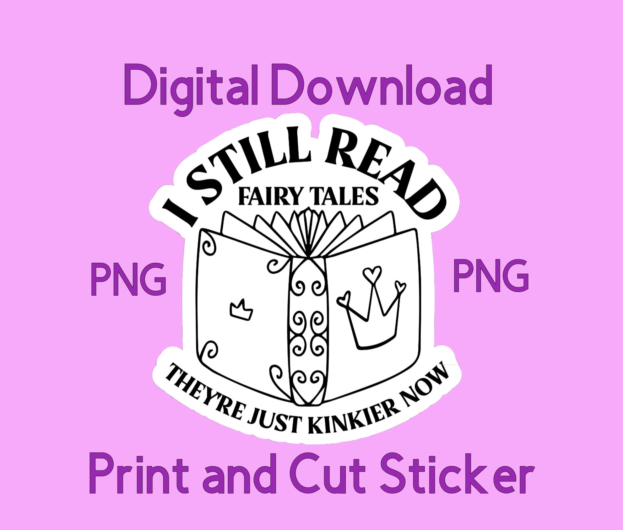 Printable Book Sticker PNG Print and Cut Sticker Smut Sticker Cricut ...