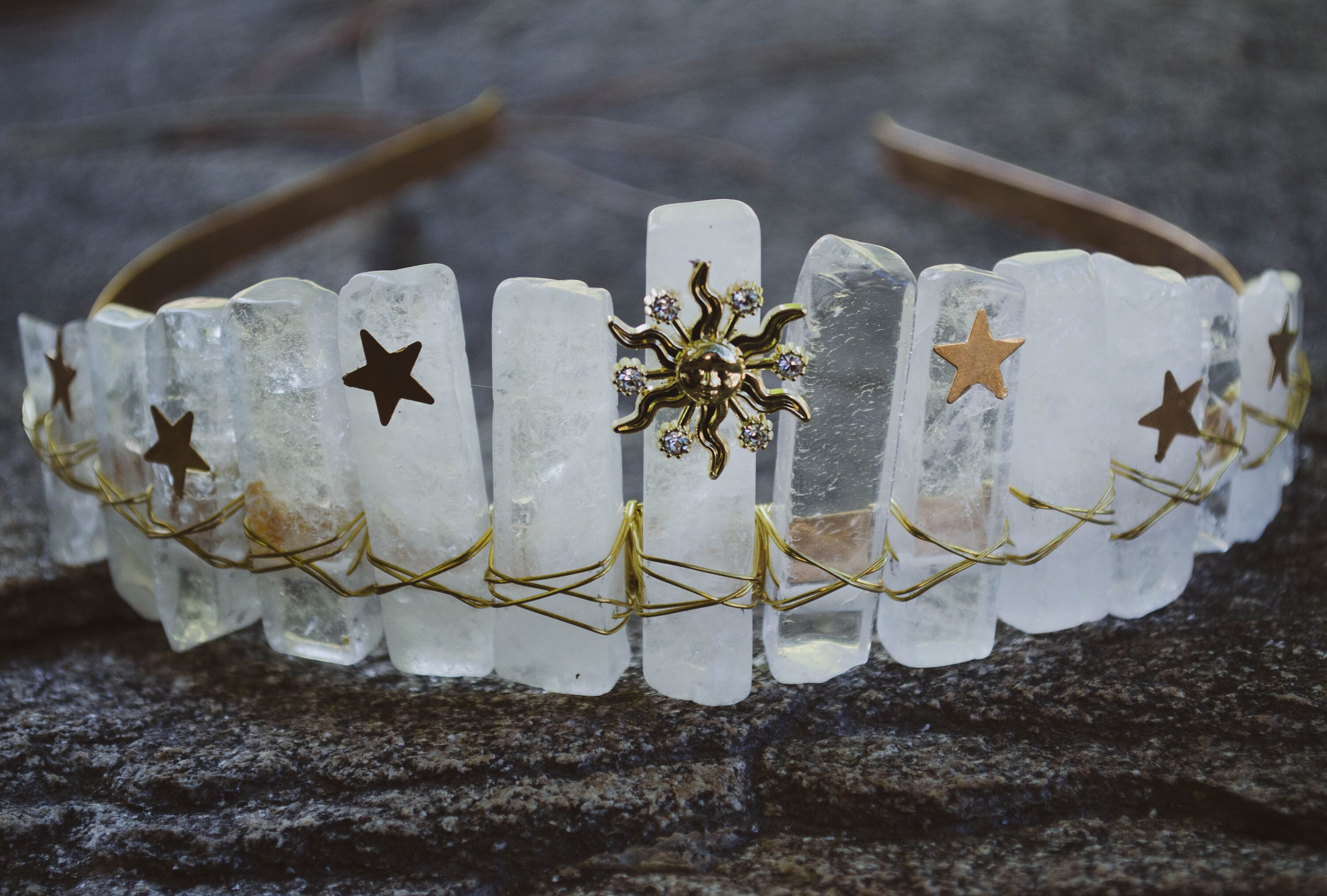 Crystal Crown Clear Quartz Crystal Tiara Solar Goddess - Etsy
