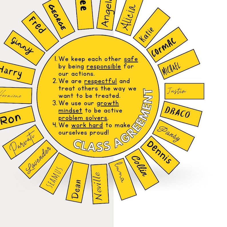 Classroom Agreement Sun Display: Editable Visual Primary Charter ...