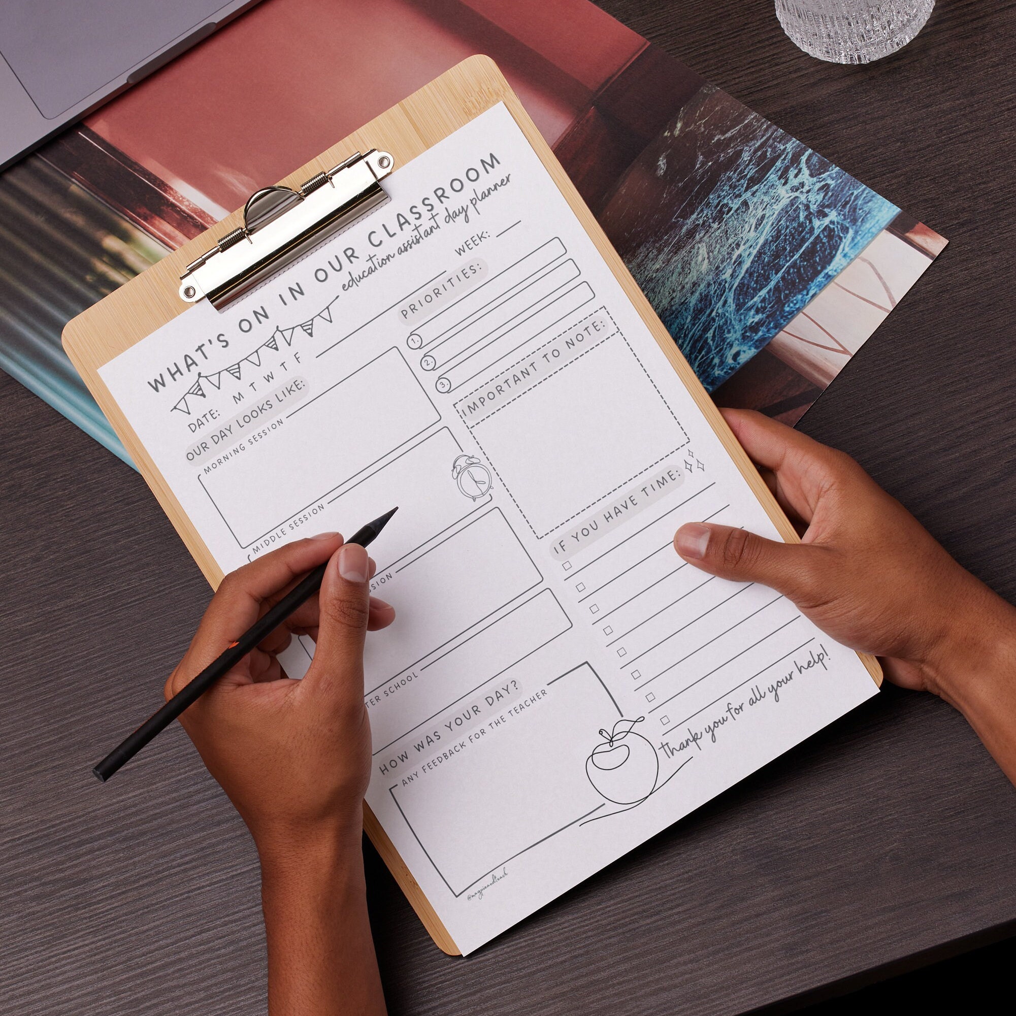 Teacher Assistant Planner | Classroom Day at A Glance | School ...