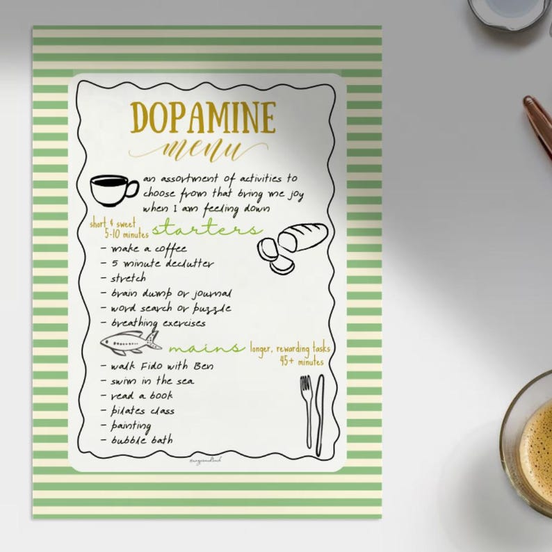 Teacher Dopamine Menu: Self Care Activity List (digital Download) - Etsy