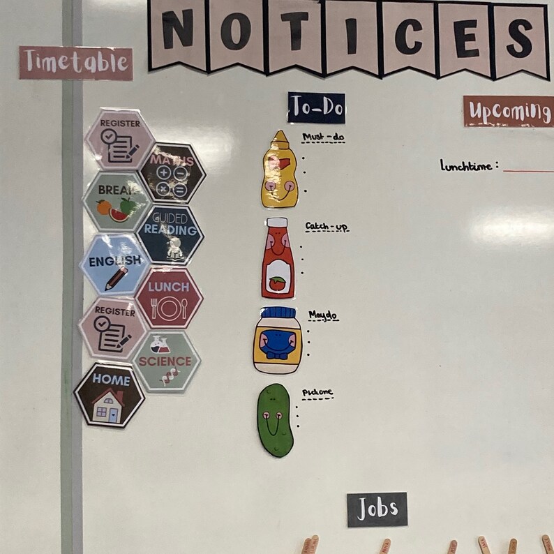 Primary School Visual Timetable | Hexagon Style | All Subjects | for ...