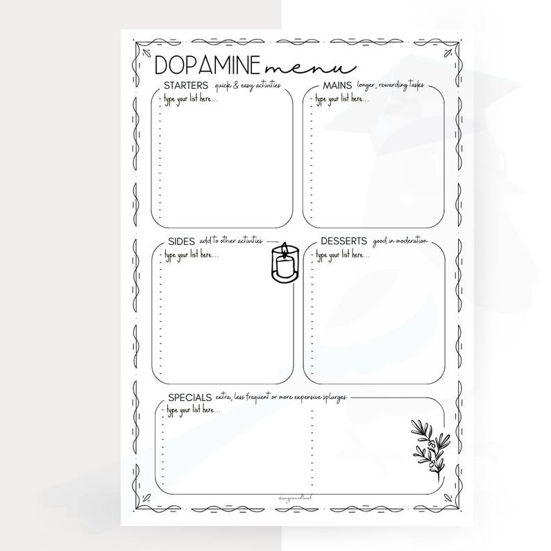 Teacher Dopamine Menu: Self Care Activity List (digital Download) - Etsy