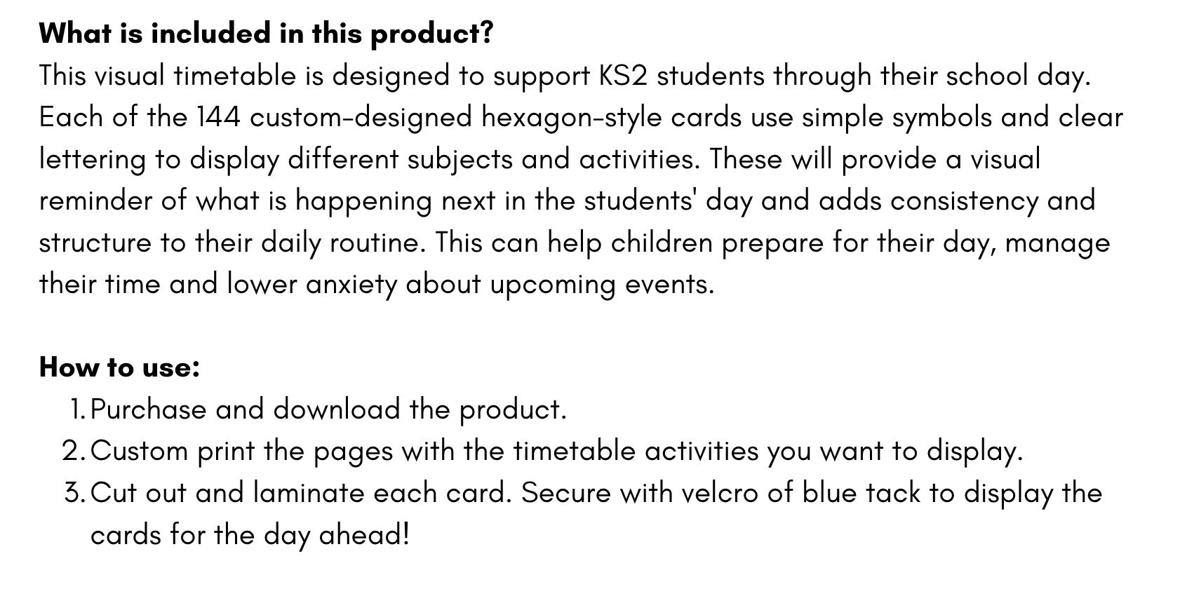 Primary School Visual Timetable Hexagon Style All Subjects for ...