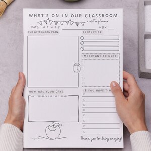 Teacher Assistant Planner | Classroom Day at A Glance | School ...