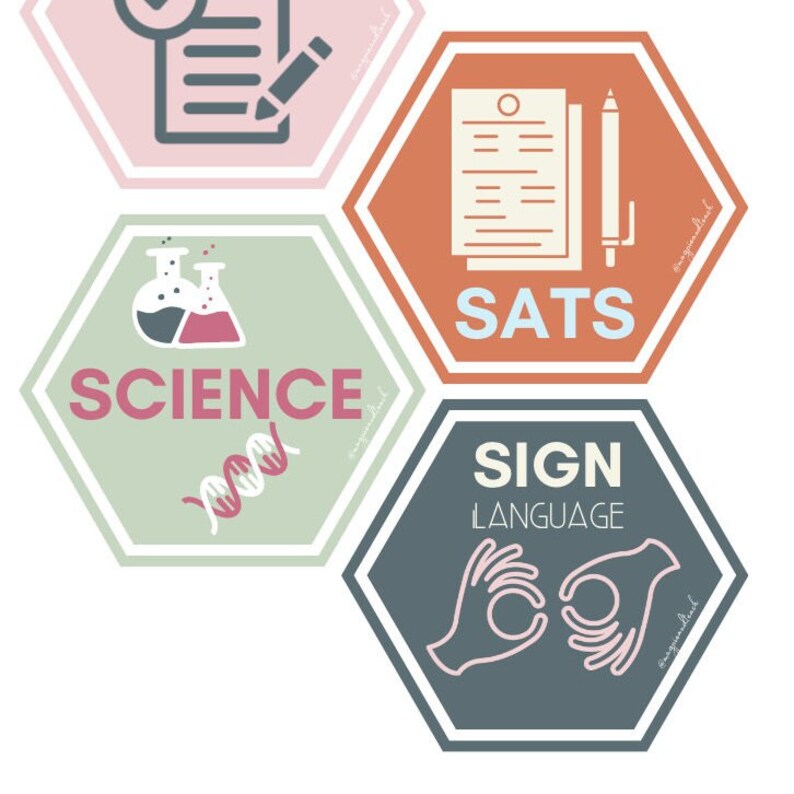 Primary School Visual Timetable | Hexagon Style | All Subjects | for ...