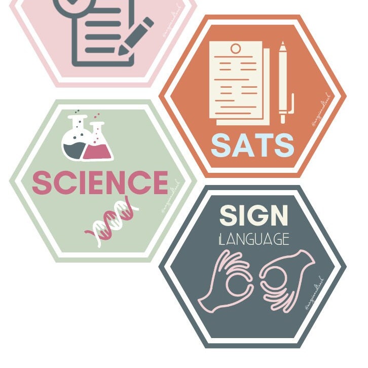 Primary School Visual Timetable Hexagon Style All Subjects for ...