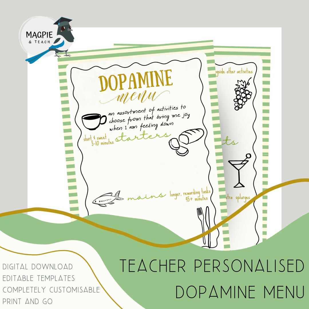 Teacher Dopamine Menu: Self Care Activity List (digital Download) - Etsy