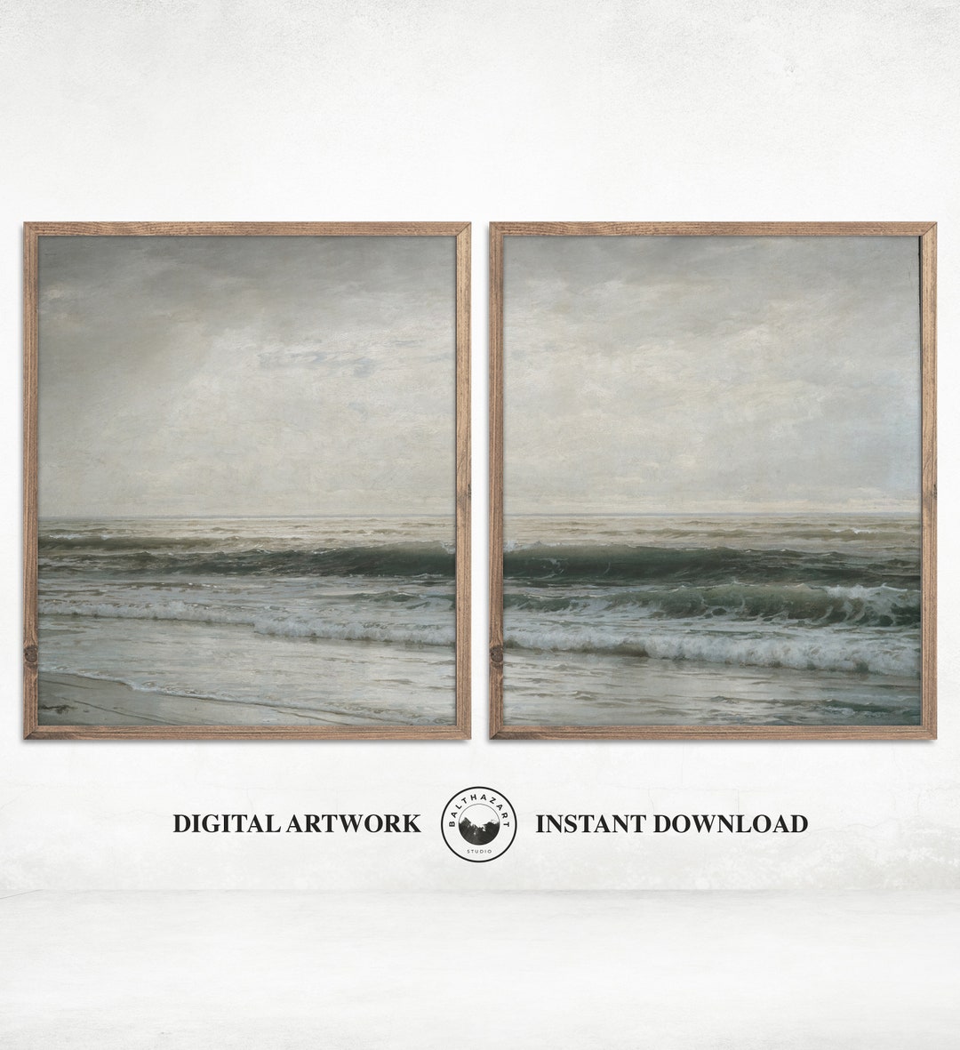Printable Oil Paintings: Coastal Landscape, Vintage Seascape Print ...