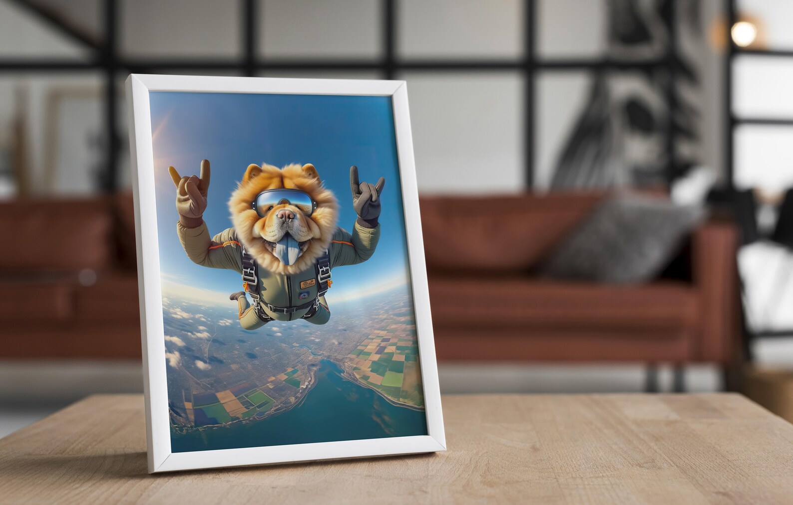 Photograph of a Skydiving Chow Chow, Epic Wall Art, Animal Print, Free ...