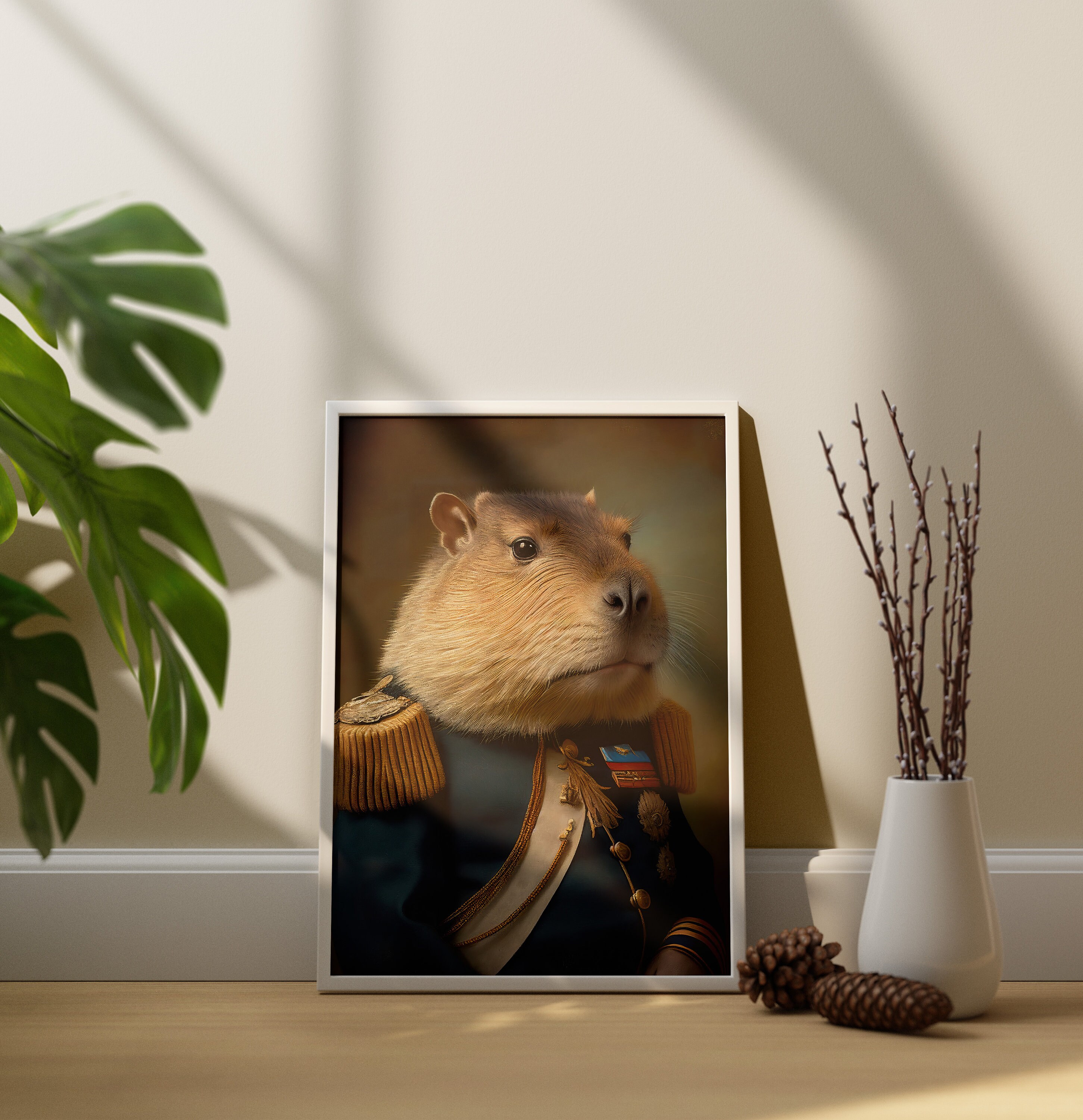 Poster Portrait of a Capybara in Military Uniform Wall - Etsy UK