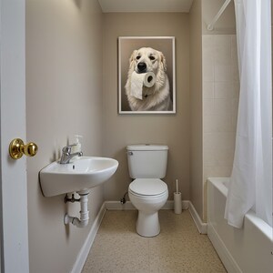 Great Pyrenees With Toilet Paper Roll in Mouth, Toilet Humor, Pyrenean ...