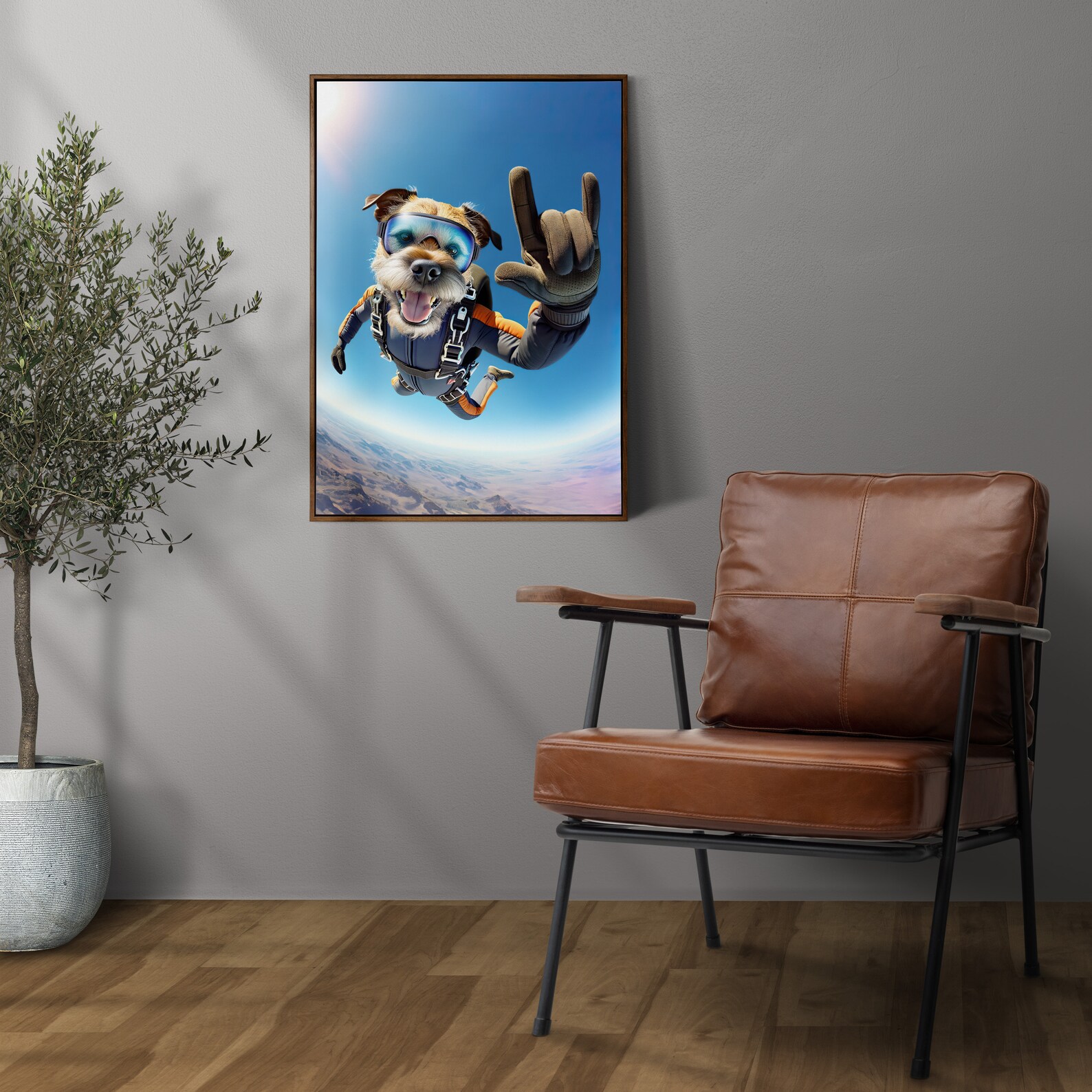 Photograph of a Skydiving Border Terrier, Epic Wall Art, Animal Print ...