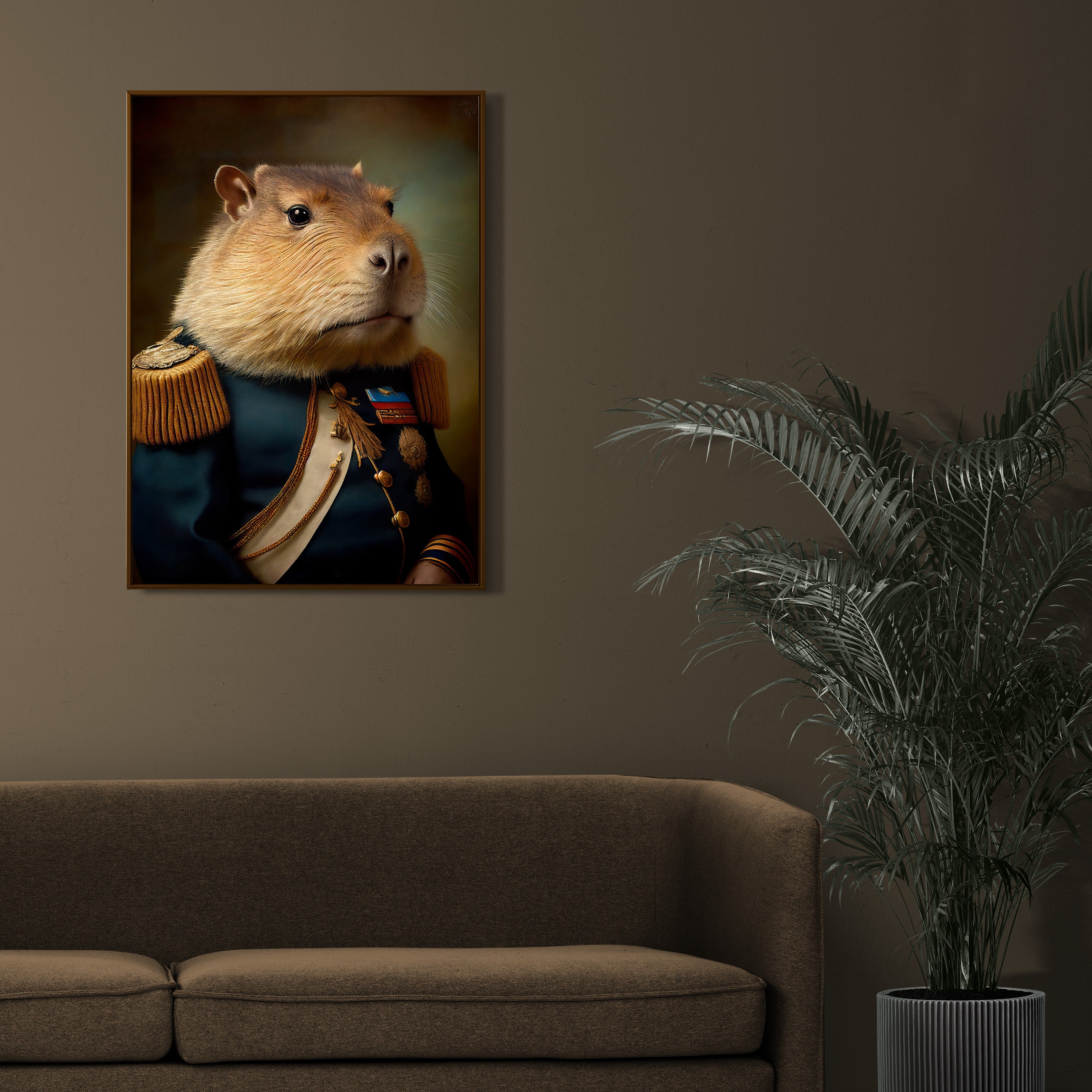 Poster Portrait of a Capybara in Military Uniform Wall - Etsy UK