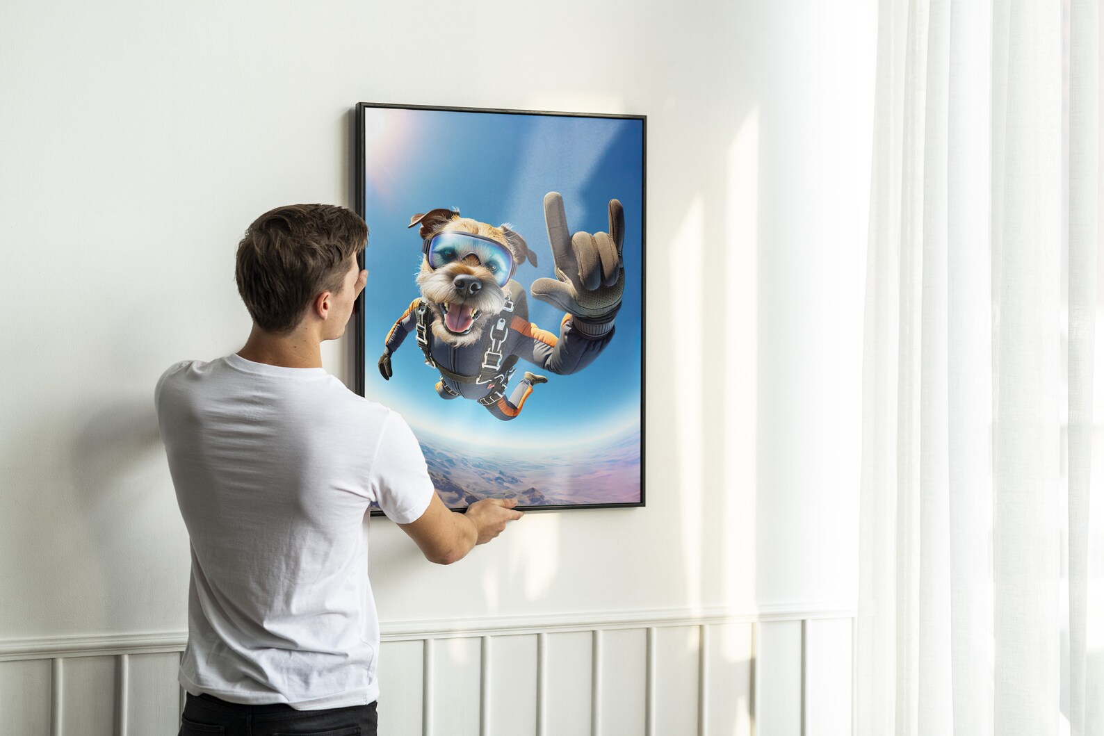 Photograph of a Skydiving Border Terrier, Epic Wall Art, Animal Print ...