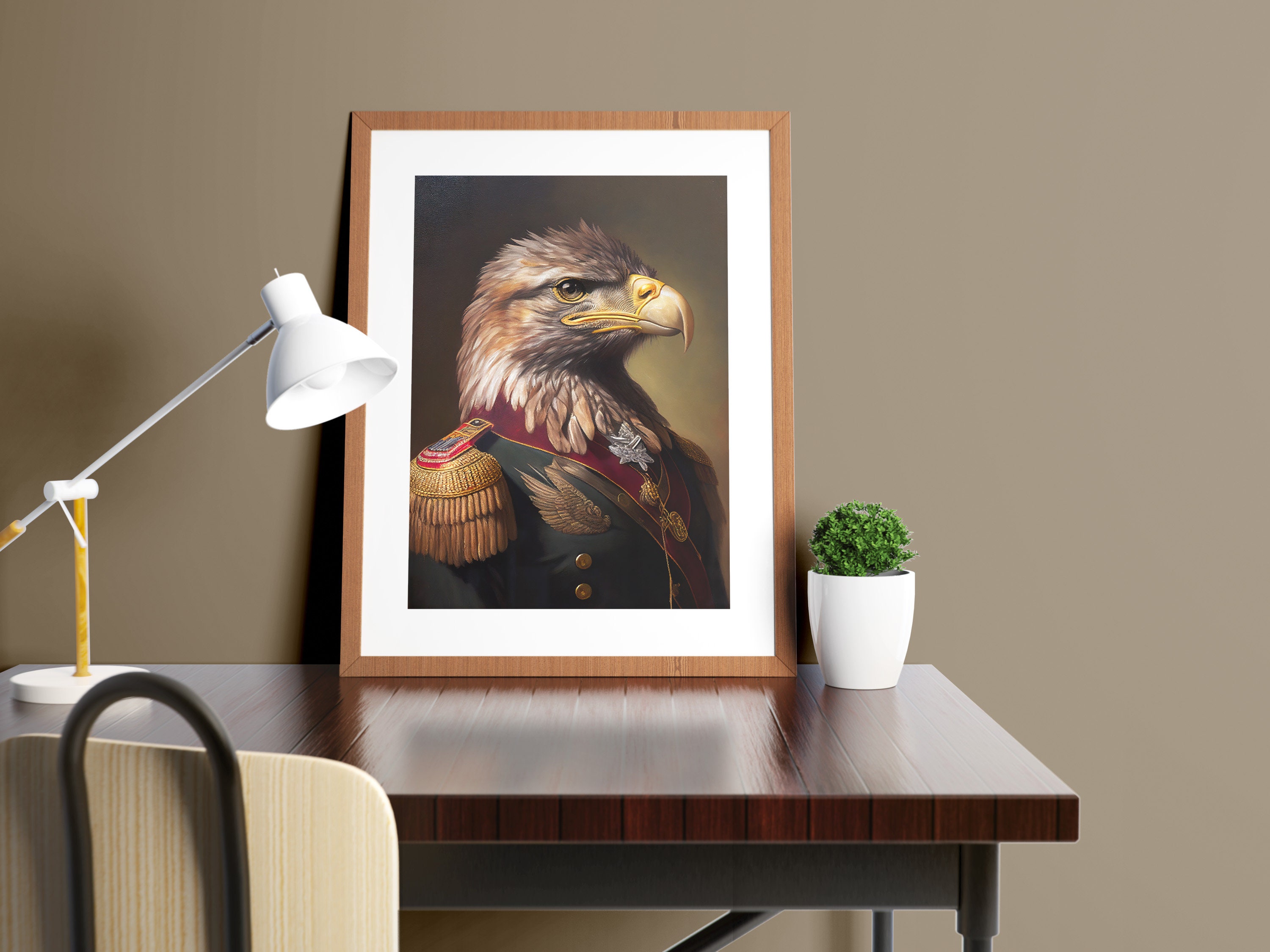 Portrait of an Eagle Military Uniform, Wall Decoration Animals, Poster ...