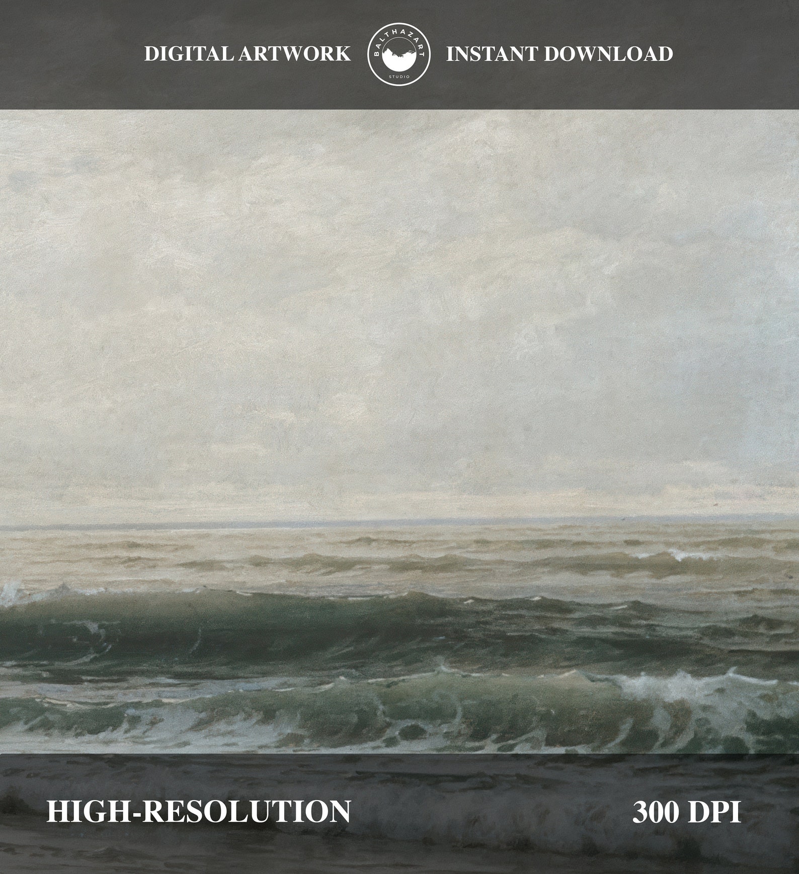 Printable Oil Paintings: Coastal Landscape, Vintage Seascape Print ...