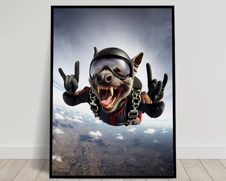 Photograph of a Skydiving Bat in Free Fall, Epic Wall Art, Animal Print ...