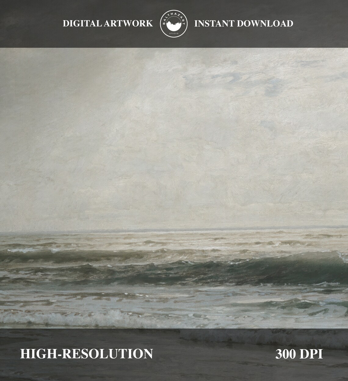 Printable Oil Paintings: Coastal Landscape, Vintage Seascape Print ...