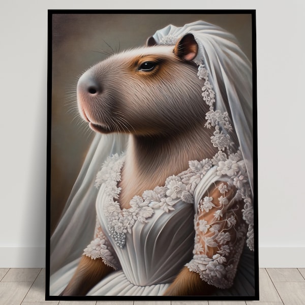 Capybara Bride Print - Etsy
